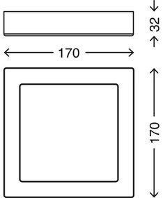 Briloner 7123-014 - LED Stropní svítidlo FIRE LED/12W/230V 3000K 17x17cm