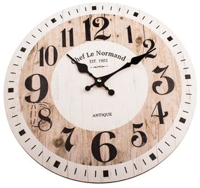 Dřevěné nástěnné hodiny Chef le Normand, pr. 34 cm