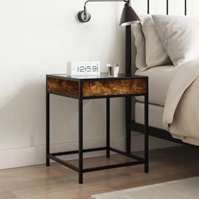 Noční stolek s Infinity LED kouřový dub 40 x 40 x 51 cm 3284093