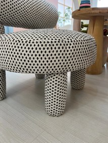 Atelier del Sofa Křeslo Dino - Puantiye, Černá, Bílá