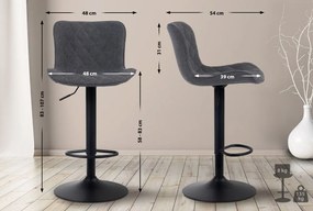 Bhm germany Barové židle Emma (SET 2 ks), textil, černá