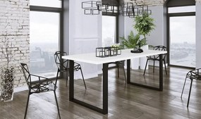 Casarredo - Komfort nábytek Jídelní stůl PILGRIM 185x90, bílá/černý kov
