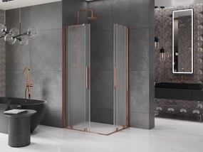 Mexen Velar Duo, sprchový kout s posuvnými dveřmi 100 x 90 cm, 8mm sklo námraza, růžové zlato, 871-100-090-32-60