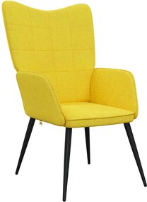 Relaxační židle se stoličkou hořčicová textil 327959