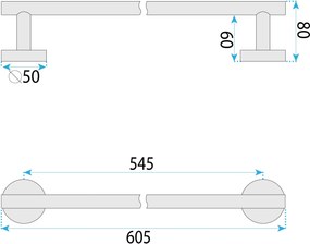 Rea Modern, koupelnový věšák na ručníky 60cm, 6603, měděná matná, REA-98001