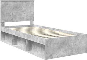 Rám postele Betonově šedá 100 x 200 cm Masivní borové dřevo 3409393