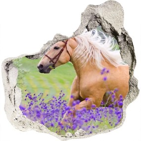 Wallmuralia Díra 3D fototapeta Kůň na poli levandule 75x75 cm