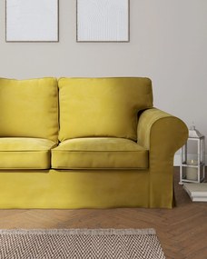 Potah na pohovku IKEA  Ektorp 3-místná, nerozkládací barva zelená látka lesklé, sametová