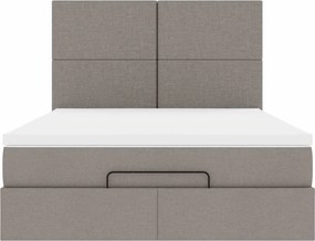 Osmanský rám postele s matrací taupe 140x200cm textil 3313082