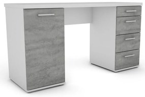 Psací stůl Walter, bílý/šedý beton