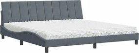 Postel s matrací Hanko tmavě šedá 200 x 200 cm samet 3208617