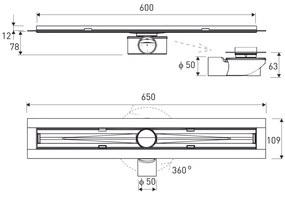 Aplomo Axus KW odtokový žlab Délka žlabu: 60cm