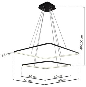 Závěsné LED svítidlo Nix, 2x LED 50w, 3000k, b