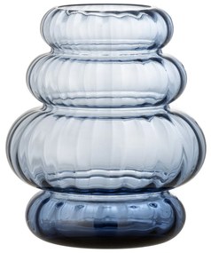 Bloomingville Skleněná váza Bing Blue, modrá barva, sklo