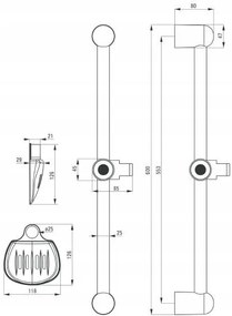 Deante Neo Fresh, sprchový sloup 60cm, chromová, NOF_051D