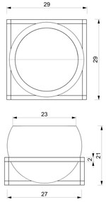 Nástěnný květináč 27x29 cm zlatá