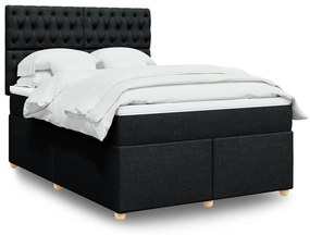 Box spring postel s matrací černá 140x200 cm textil 3293612