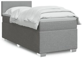 Box spring postel s matrací světle šedá 90x200 cm textil 3285764
