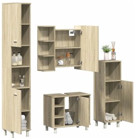 4dílný set koupelnového nábytku dub sonoma kompozitní dřevo 3324970