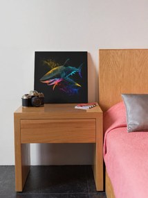 Obraz na plátně - barevný žralok FeelHappy.cz Velikost obrazu: 100 x 100 cm
