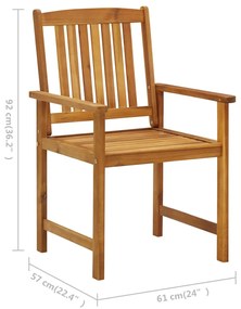 Zahradní židle s poduškami 8 ks masivní akáciové dřevo,  3078200
