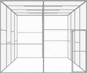 Klec pro kočky 6 x 3 x 2,5 m pozinkovaná ocel 146362