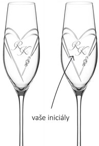Dekorant Svatební sklenice na šampaňské Aphrodite 2 s krystaly Swarovski 2KS