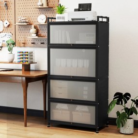 Costway 5Patrová kuchyňská skříňka Volně stojící kovová úložná s 4 pantovými