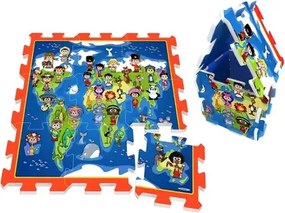 STAMP Pěnové puzzle Mapa světa / 9 dílků / tloušťka 1,5 cm