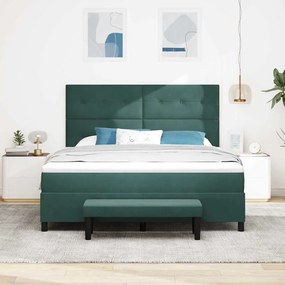 Postel s boxspringem s čelo Tmavě zelená 200 x 180 cm samet 3344531