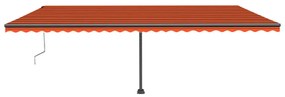 Automatická markýza LED a senzor větru 600x300 cm oranžovohnědá,  3069815