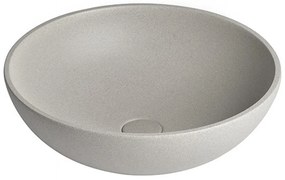 Sapho Sapho, TURF betonové umyvadlo na desku včetně výpusti, průměr 44cm, bílý pískovec, AR437