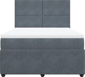 Box spring postel s matrací tmavě šedá 160x200 cm samet 3294677