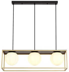 Toolight, stropní svítidlo 44x13x15, 5 cm 3xG9 APP1164-3CP, černá-zlatá, OSW-14017