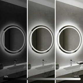 Tutumi Zrcadlo ⌀100 cm s vyhříváním a regulovatelným LED osvětlením HOM-00207