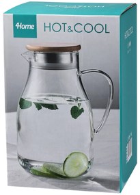 4Home Skleněný džbán s víčkem Bamboo Hot&Cool, 1,7 l