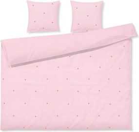 Růžové povlečení na dvoulůžko/prodloužené z bavlněného perkálu 200x220 cm Daisy – JUNA