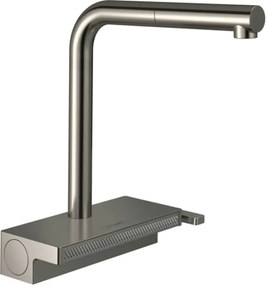 Hansgrohe M81, dřezová baterie Aquno Select s výsuvnou koncovkou a plochým sprchovým proudem, sBox, vzhled nerezový 73830800
