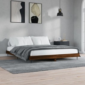 Rám postele hnědý dub 180 x 200 cm kompozitní dřevo