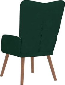 Relaxační křeslo tmavě zelené samet 327657
