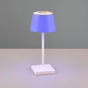 LED stolní lampa Sanchez, RGBW a stmívač, bílá