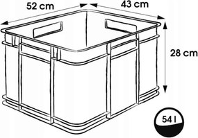 Keeeper Úložný box pro domácnost i dílnu, BRUNO XXL, 54L, 52 x 43 x 28 cm, kouřový