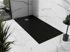 Mexen Stone+, obdélníková vanička z minerálního kompozitu 180 x 70 cm, černá matná, 44707018