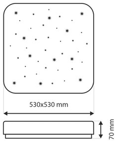 LED Stmívatelné stropní svítidlo FLORA LED/60W/230V 2700-6500K +dálkové ovládání