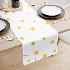 Goldea běhoun na stůl 100% bavlněné plátno - pampelišky 35x180 cm