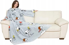 Značková Premium Příjemná Teplá Deka S Plédem Mikina S Rukávy A Kapsou Snoopy Kn