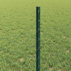 Hexagonální plot s podpěrou 50 x 0,5 m Ocel potažená PVC Zelená 3336743