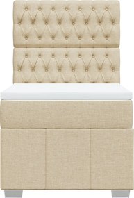 Box spring postel s matrací krémová 100 x 200 cm textil 3291591