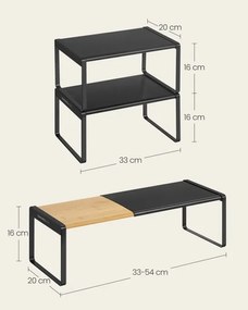 Set 2 výsuvných kuchyňských polic KCS051B01