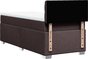 Box spring postel s matrací tmavě hnědá 90x200 cm textil 3285781